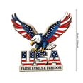 USA Faith, Family & Freedom Metal Emblem, Eagle & USA Letters Patriotic ...