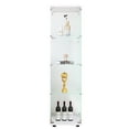 4-Shelf White Cabinet+High Load Capacity"-"Living Room Decor/Book ...