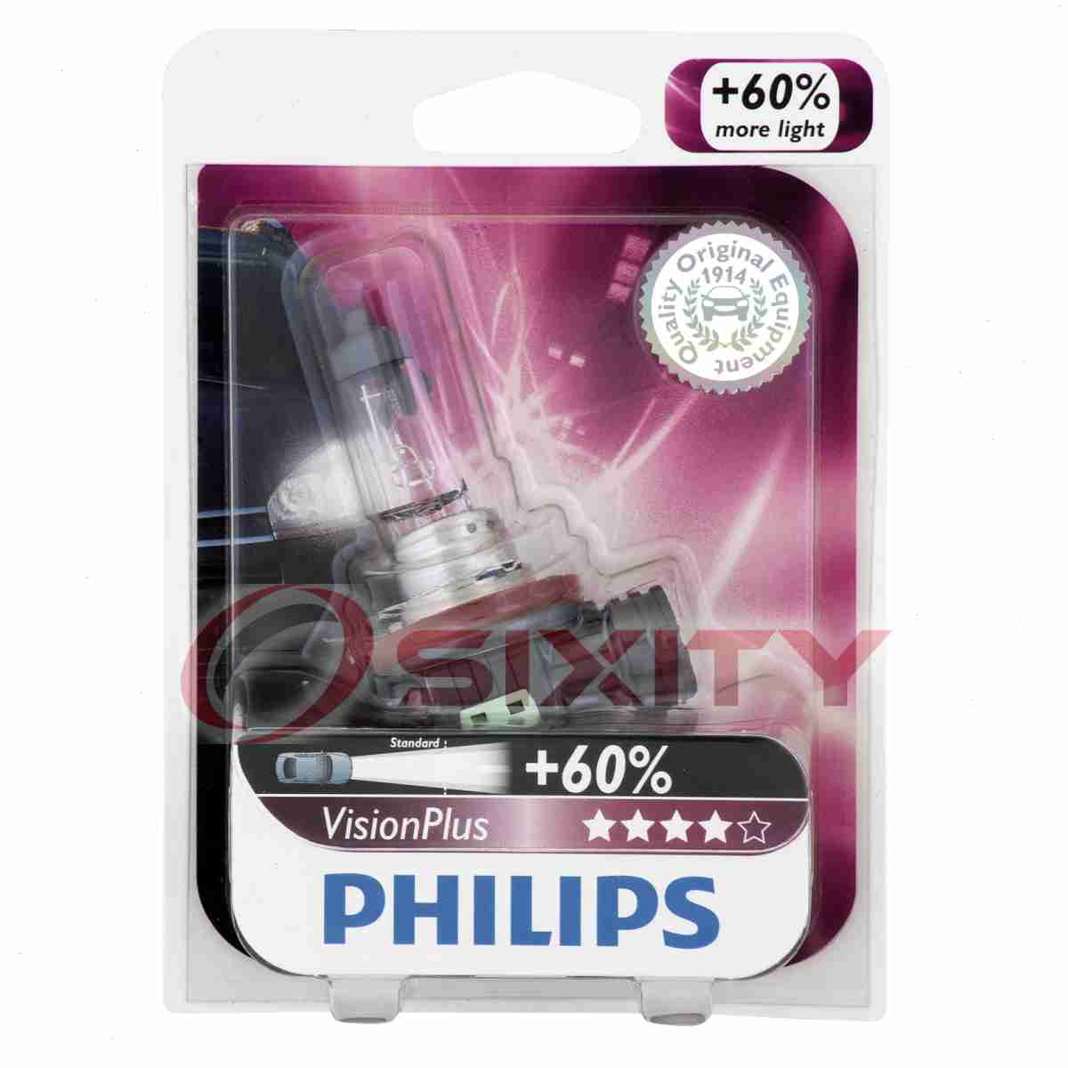 Phillips H11VPB1 VisionPlus Headlight H11 Headlight Bulb - Walmart.com