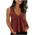 Chbgutlmr Womens Tank Tops Sleeveless Deep V Neck Tie Back Open Back ...
