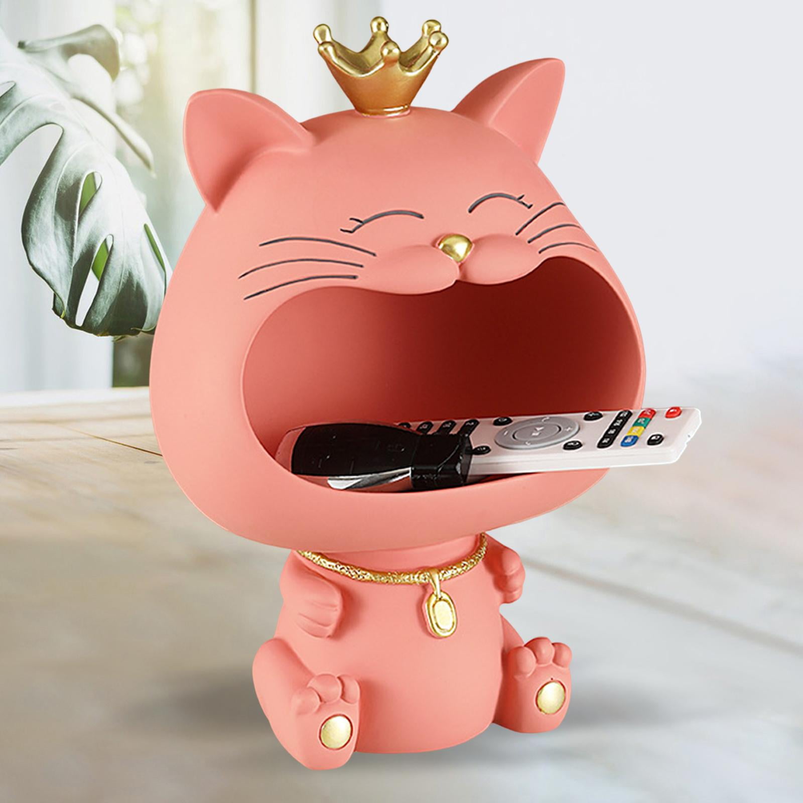 Lucky Cat Statue Key Holder Bowl Decorative Resin Cat Figurine ...