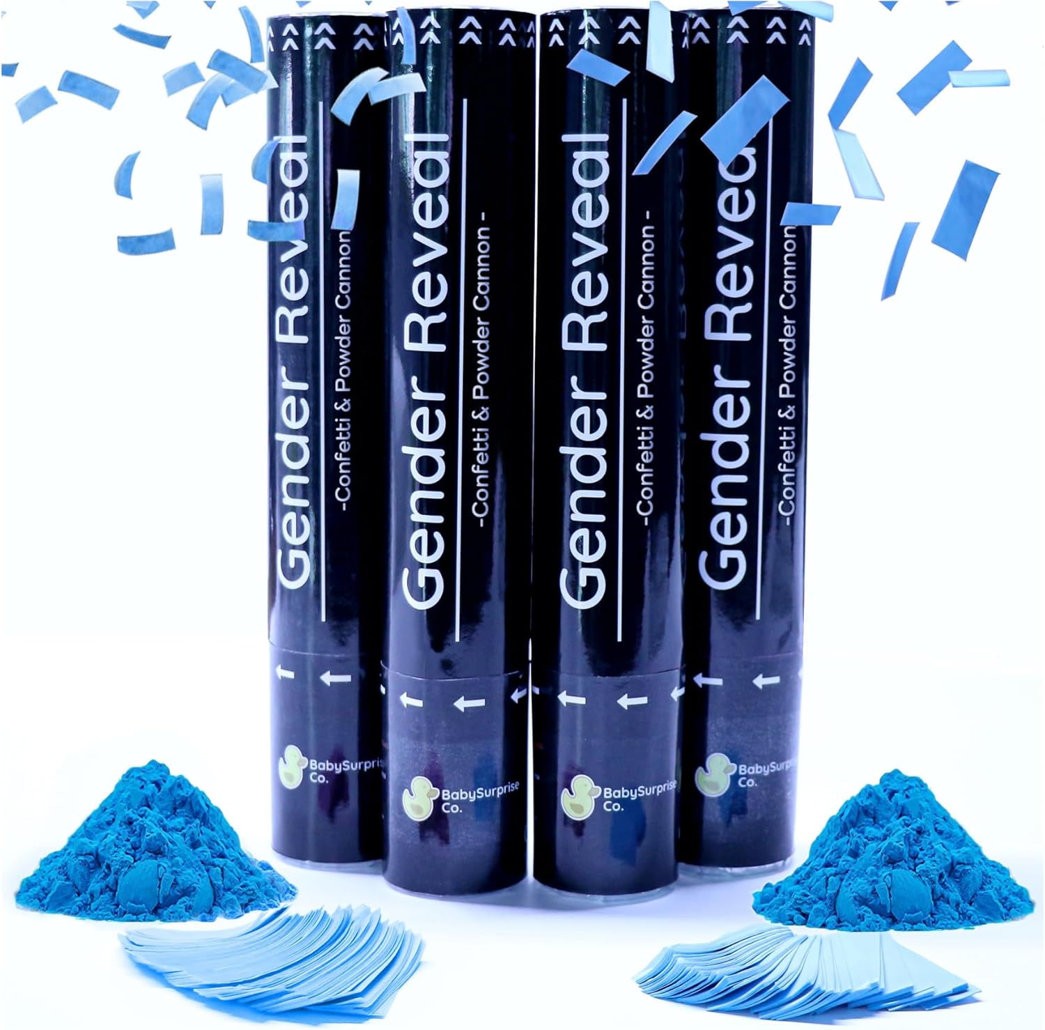 shiyou-Gender Reveal Confetti Cannon 4 Blue Powder Smoke with 100% Non ...