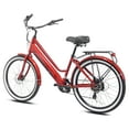 Kent Bicycle 26" 350W Adult Pedal Assist Cruiser Electric Bicycle, Red ...