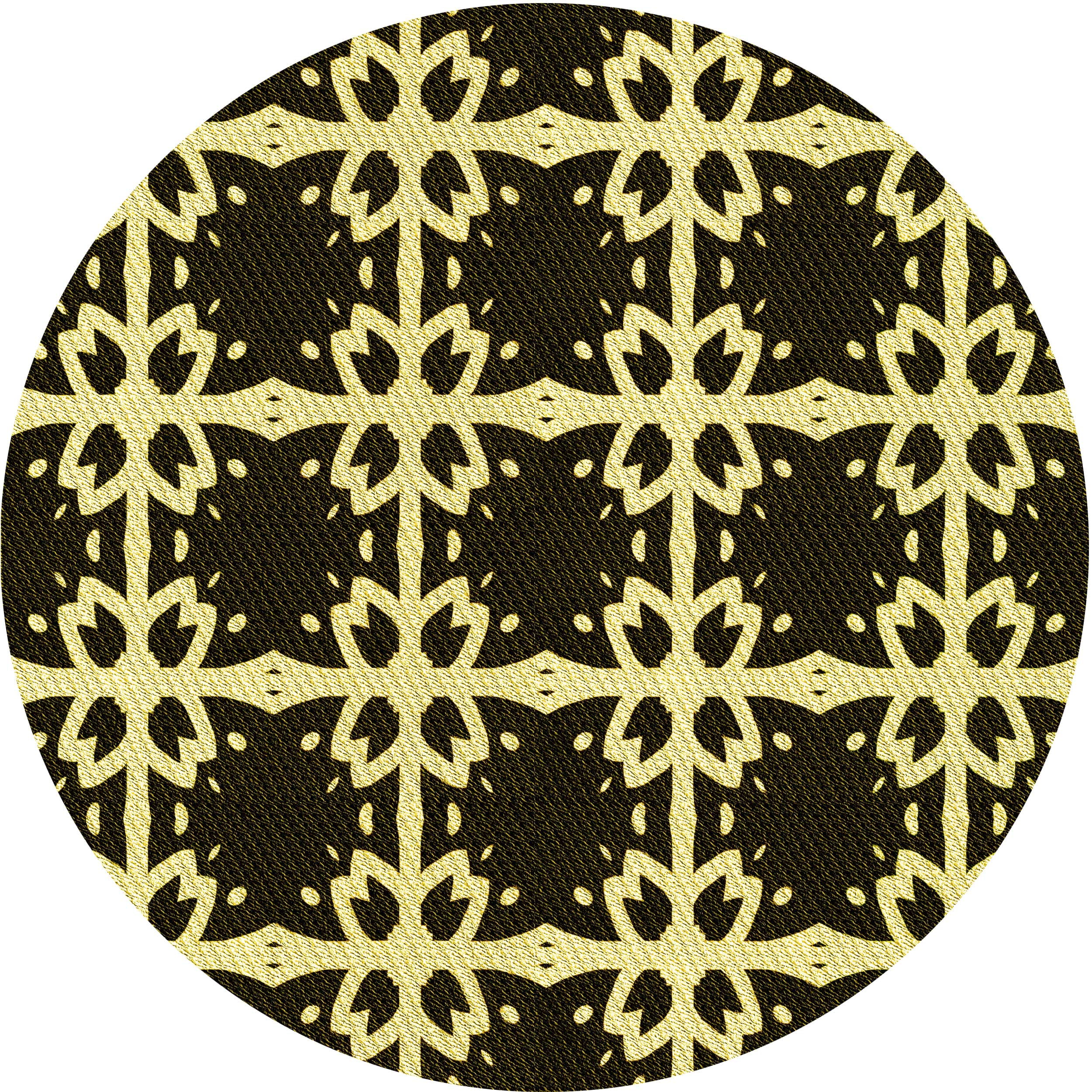 Ahgly Company Indoor Round Patterned Metallic Gold Area Rugs, 8' Round ...