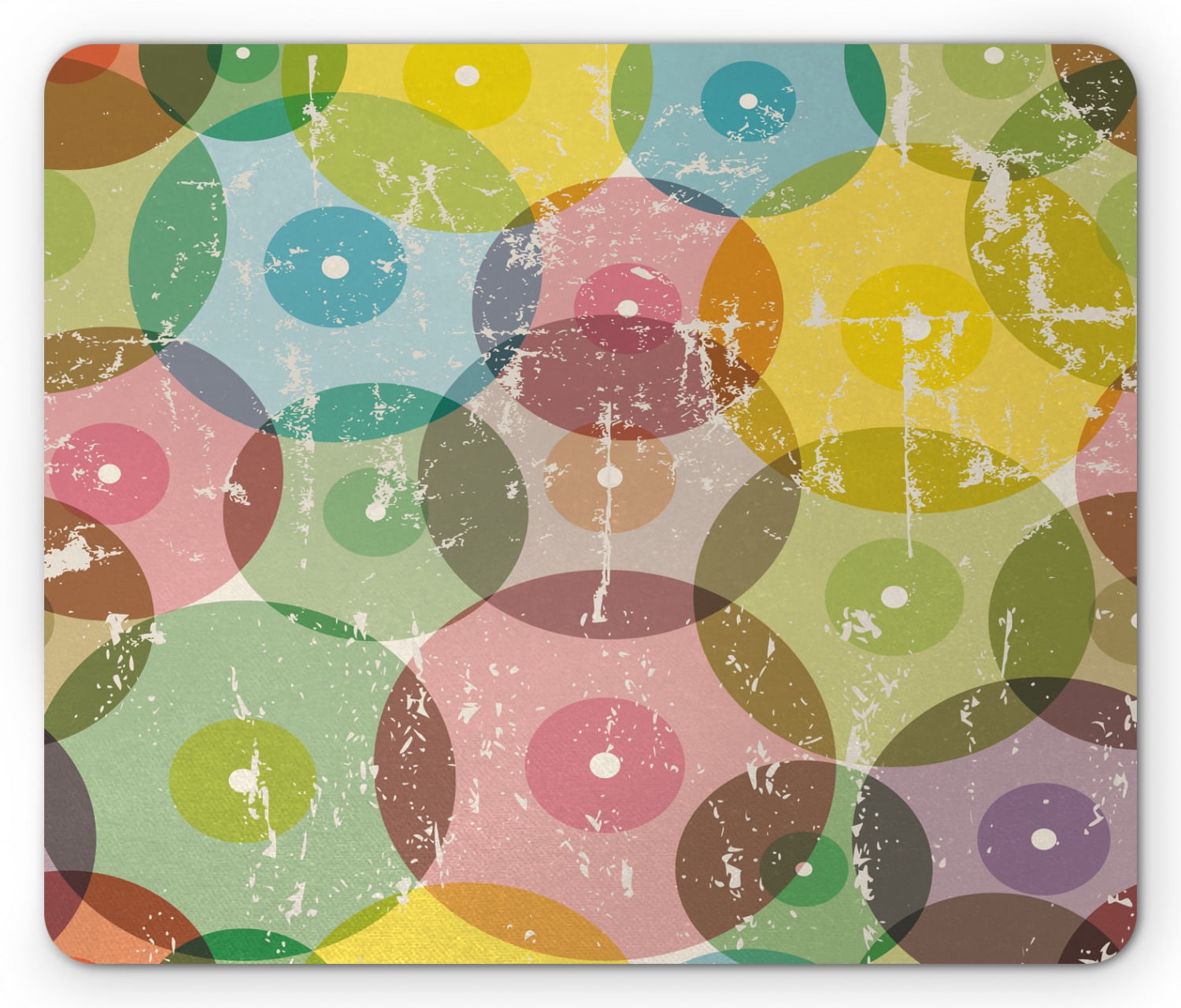 Abstract Mouse Pad, Geometrical Image Rounds with Vintage Retro ...
