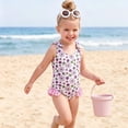 Afdoent Girls One Piece Swimsuits Kids Toddler Baby Swimwear Cute Sun ...