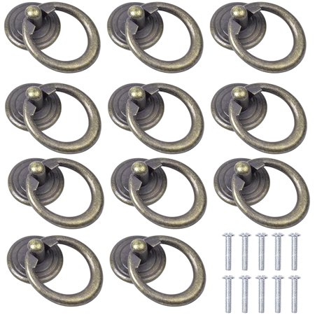 10 pieces of metal cabinet handles, drawer door handle rings, classic ...
