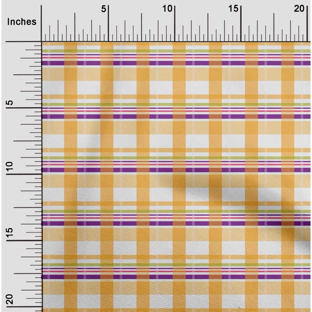 oneOone Viscose Chiffon Fabric Madras Check Print Fabric By The Yard 42 ...