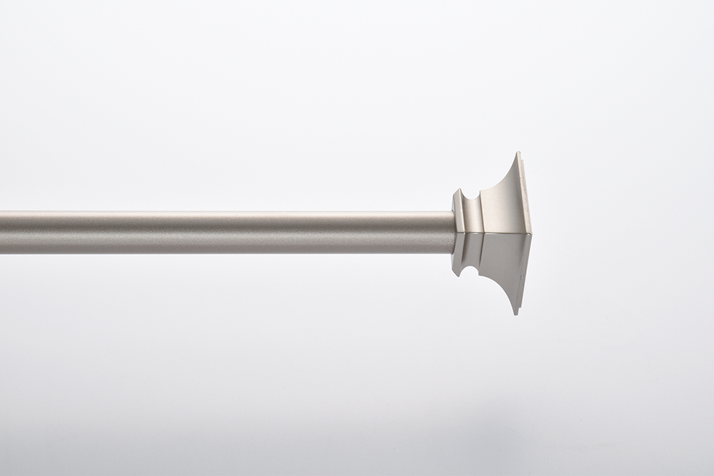 Lumi 5/8" Silver Flat Square Adjustable Single Curtain Rod 48" - 84 ...