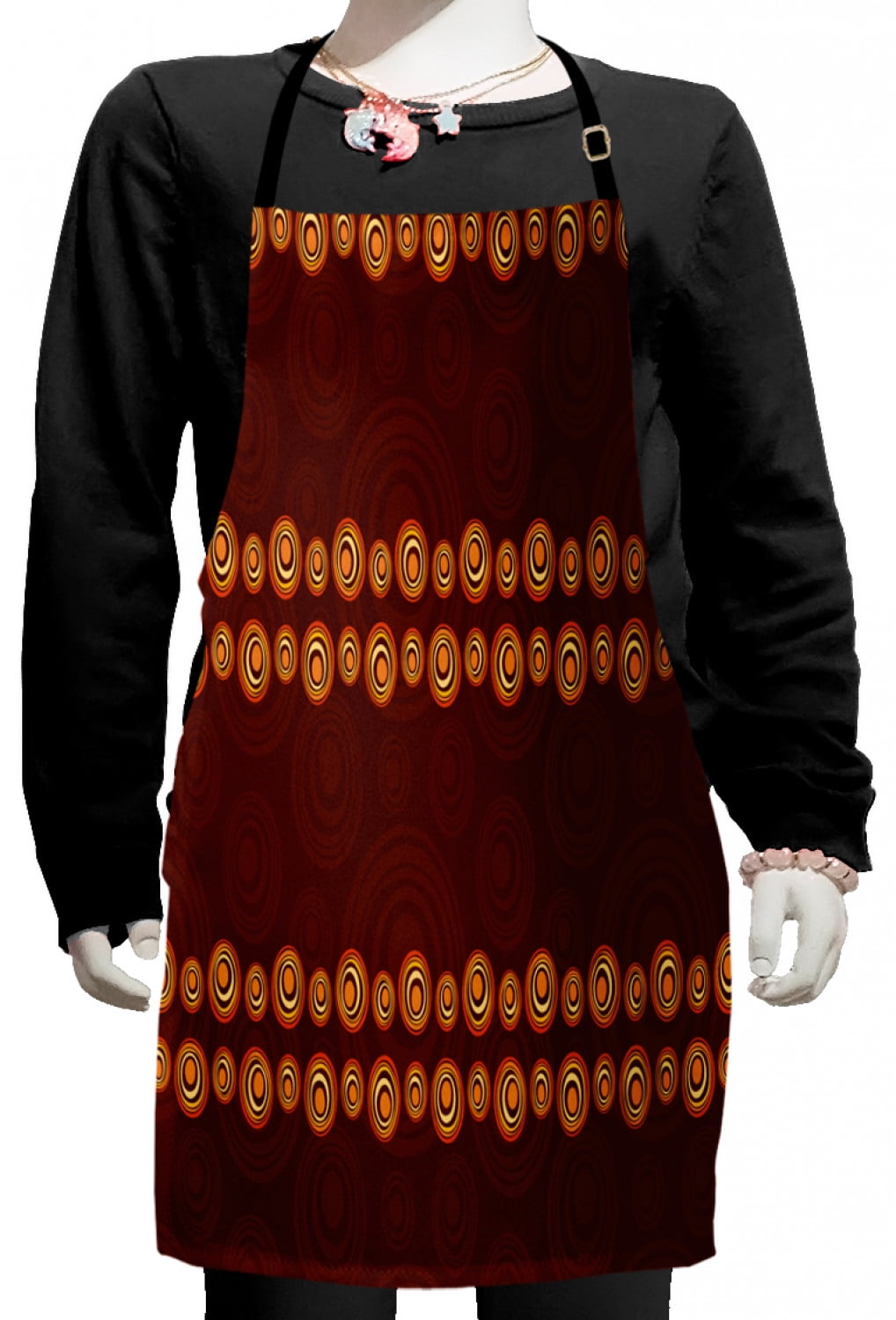 Geometric Kids Apron, Tribal Motifs with Colorful Asymmetric Circles ...
