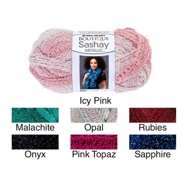 Red Heart Boutique Sashay Metallic Yarn Icy Pink