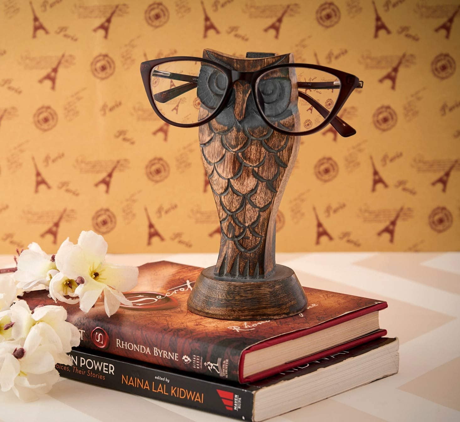 Eximious India Owl Wooden Glasses Holder Stand Reading Nightstand ...
