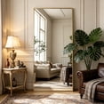 64"x21" Floor Mirror Full Length, Gold Full Body Mirror with Stand ...