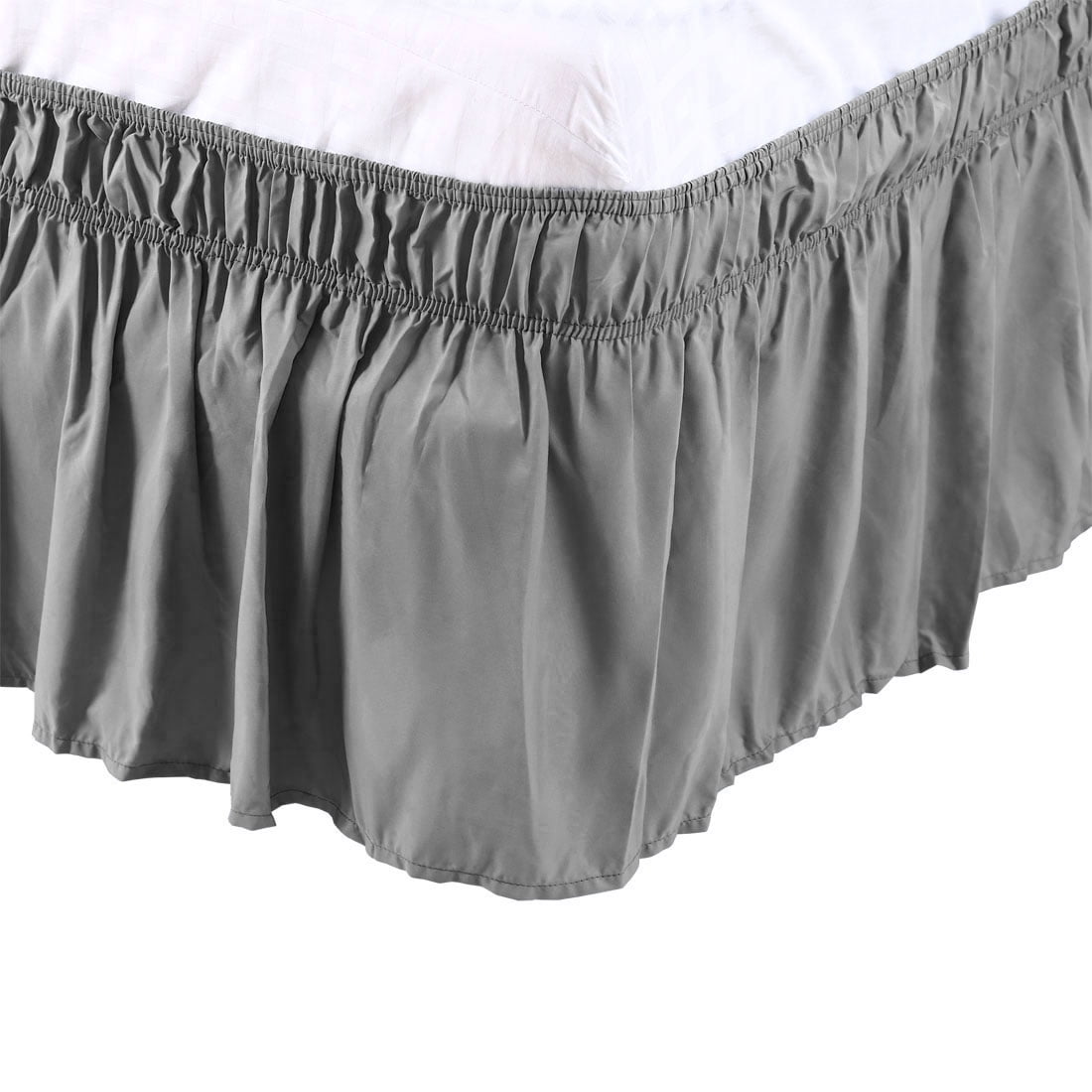 Holzlrgus Wrap Around Dust Ruffle Bed Skirt (15" Drop, Gray) - Full ...