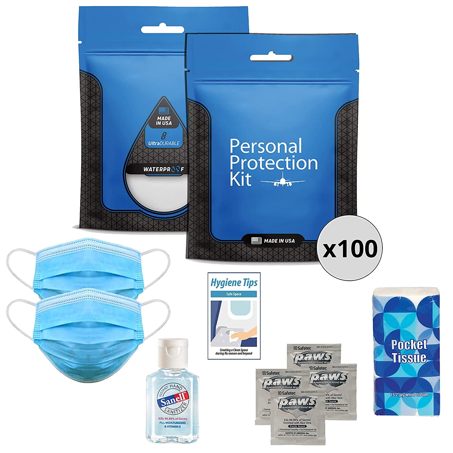 Go2Kits All-In-One Personal Protection Kit To Go (100 Packs) - Walmart.com