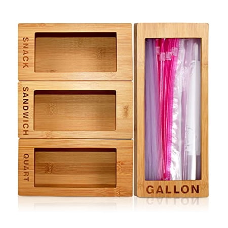 Bamboo Baggie Organizer - Plastic Bag Organizer for Drawer - Plastic ...