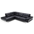 Chic Black Leather Sectional Sofa Left Hand Facing Contemporary Modern ...
