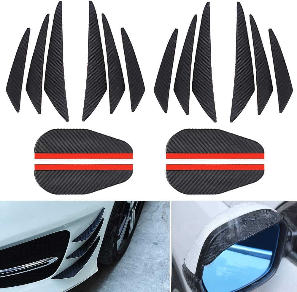 12Pcs Car Spoiler Canards Kit, Universal Car Front Bumper Lip Splitter ...