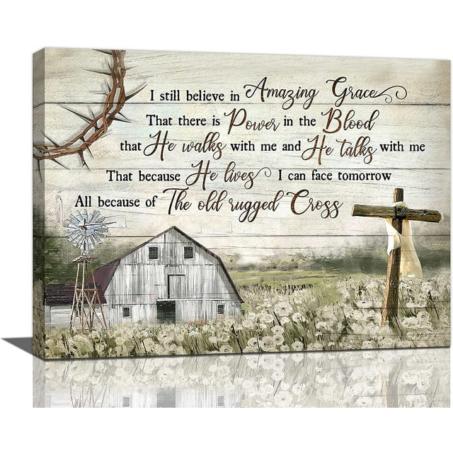Christian Canvas Painting Print I Still Believe In Amazing Grace Poster ...
