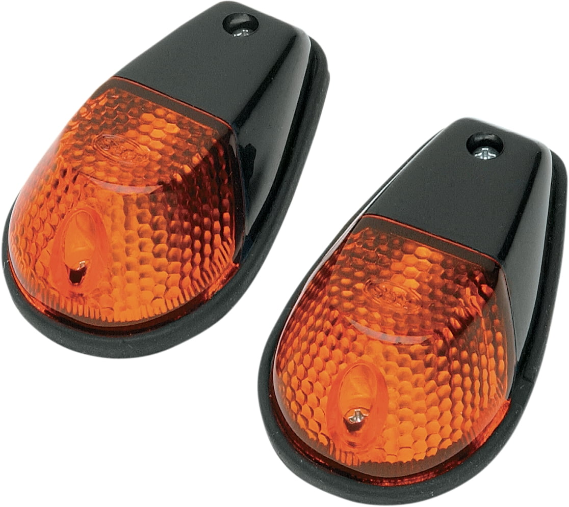 K&S Technologies Flush Mount Marker Lights Black/Amber Lens - Single ...