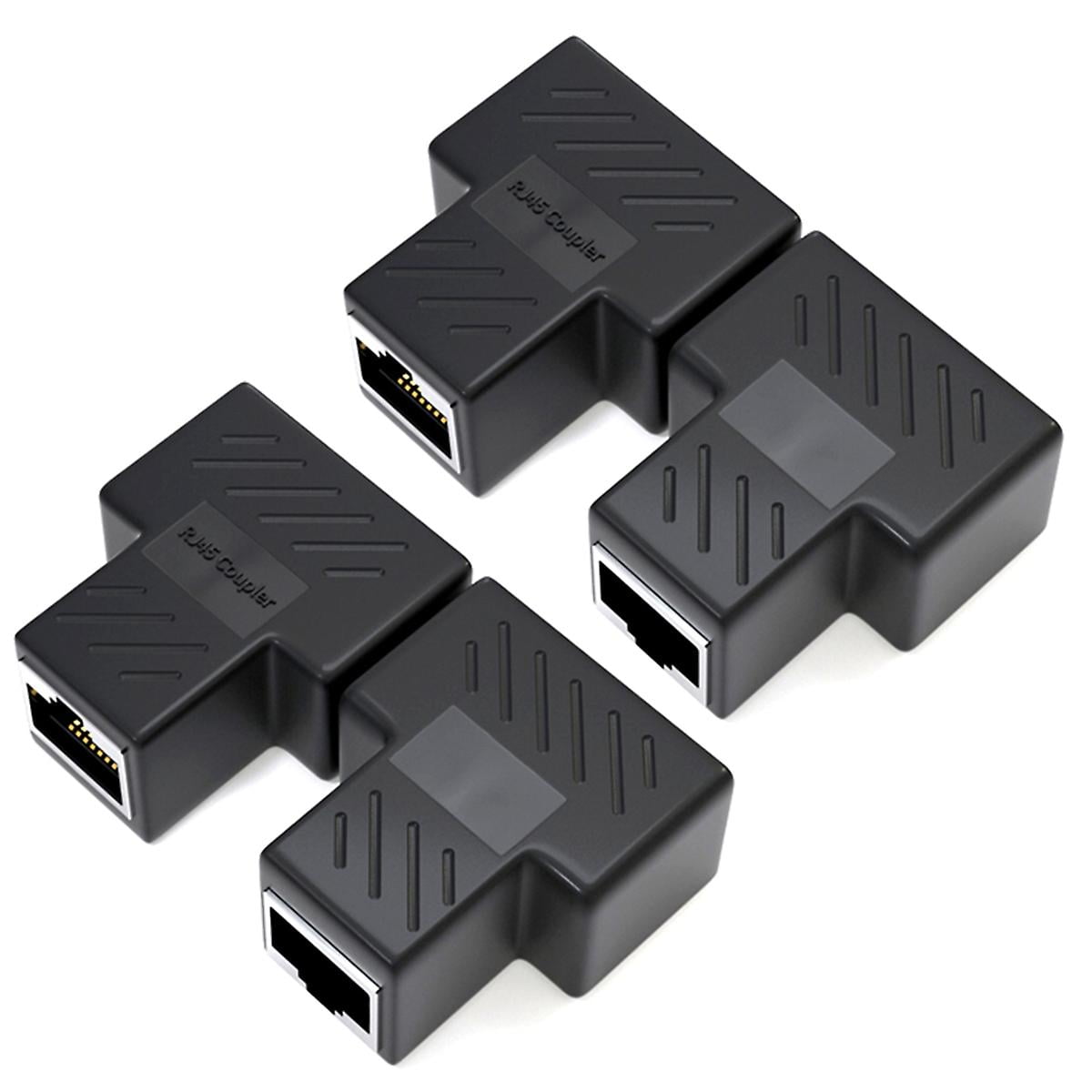 Conector divisor Ethernet RJ45 de 4 piezas, adaptador divisor de 1 a 2 ...