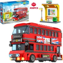 City School Bus Building Bricks Kit, Yellow Bus & Station, Creative ...