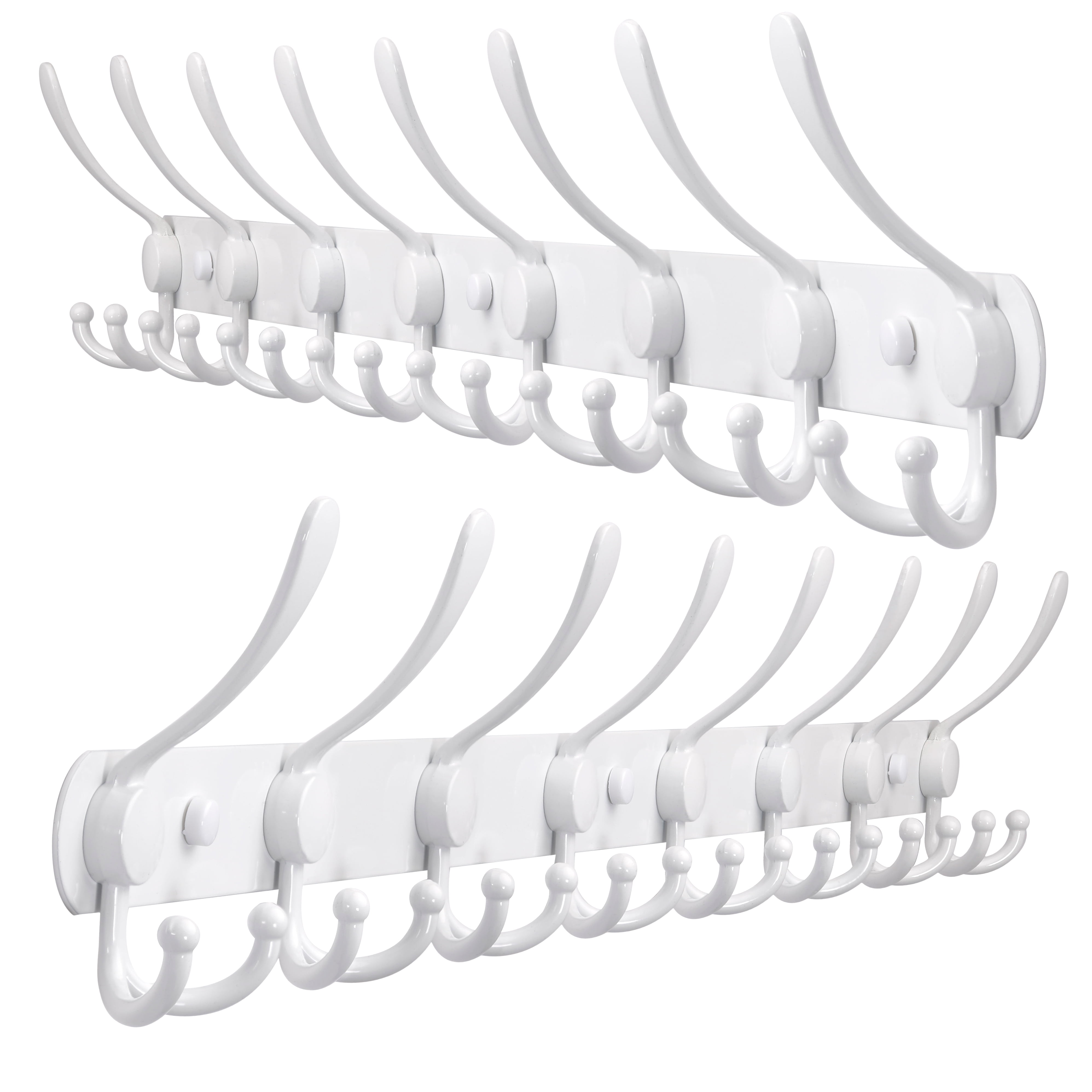 Dseap Coat Rack Wall Mounted-8 Tri Hooks,Stainless Steel Heavy Duty ...