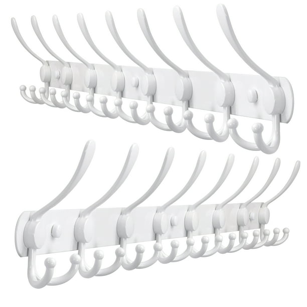 Dseap Coat Rack Wall Mounted-8 Tri Hooks,Stainless Steel Heavy Duty ...