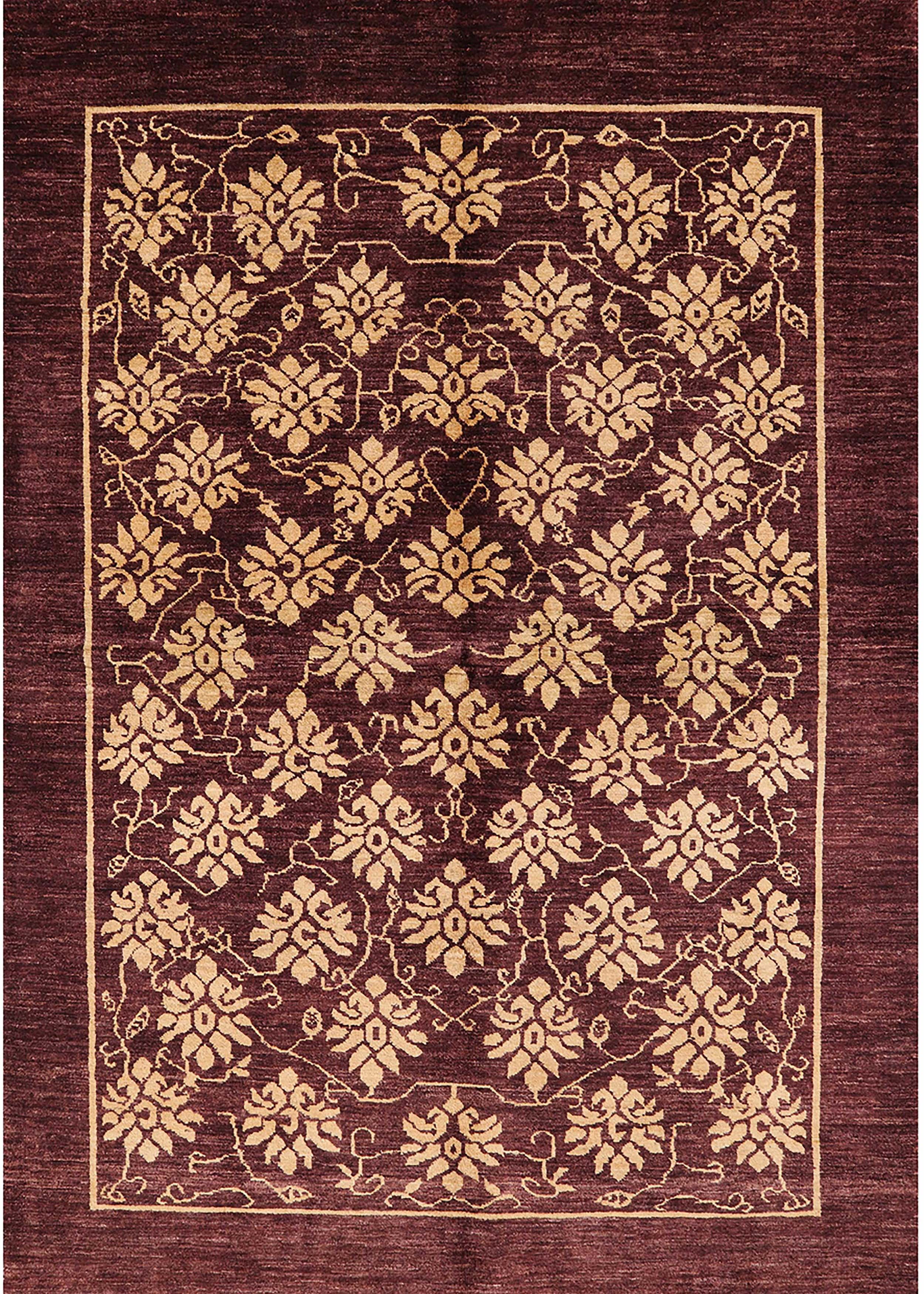 Ahgly Company Indoor Rectangle Mid-Century Modern Red Oriental Area ...