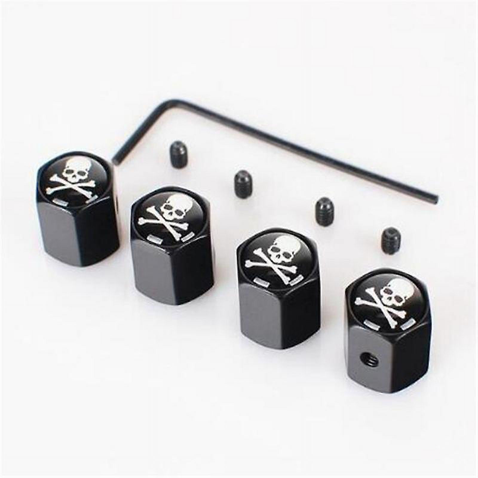 Car Skull Logo Anit-theft Metal Wheel Tire Valve Cap Tyre Dust Caps For ...
