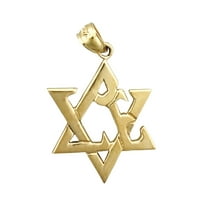 14K Gold Star of David Round Medallion - Walmart.com
