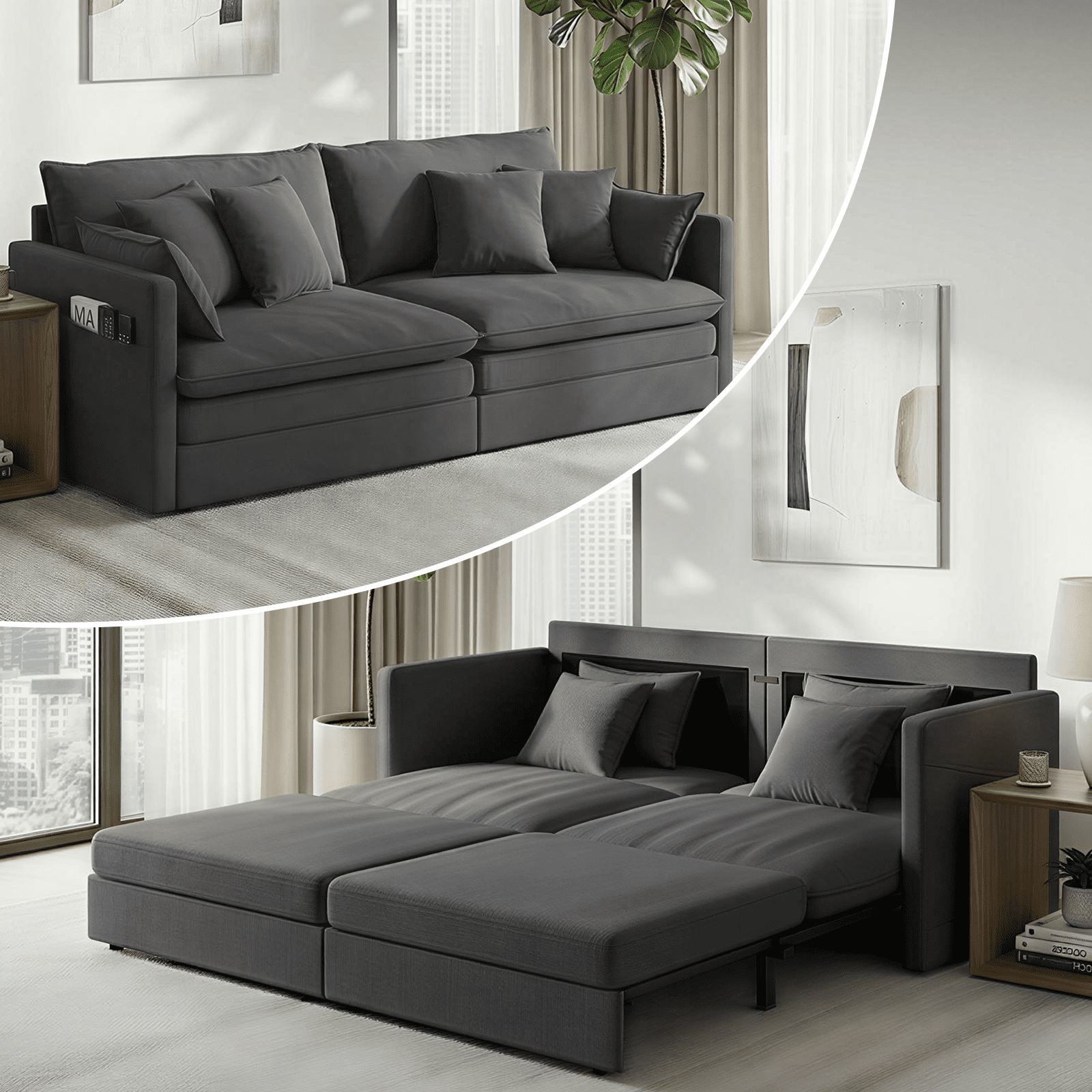 Click here for Puremind 78W 3 In 1 Pull Out Sofa Bed  Queen Sleep... prices