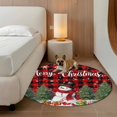 5ft Round Rug Red Plaid Christmas Area Rugs for Living Room Bedroom ...