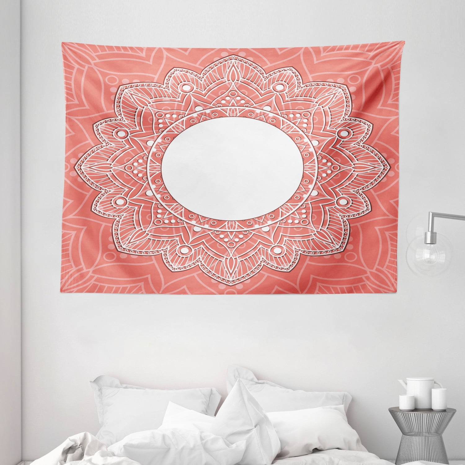 Peach Tapestry, Lace Design with Lines and Circles Bridal Inspirations ...