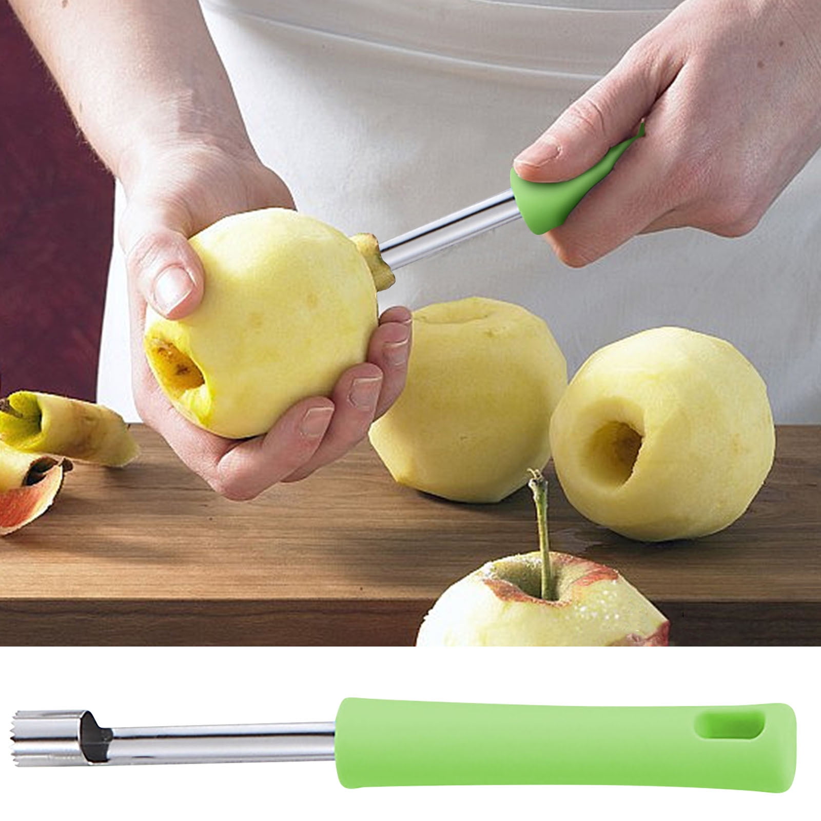 Xihbxyly Descorazonador de Frutas de Acero Inoxidable, Mango Ergonómico ...