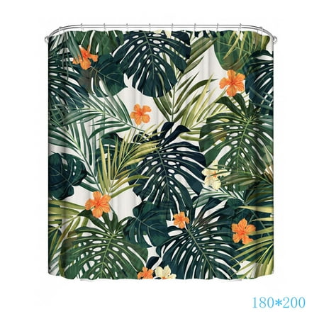 plantall 3D Waterproof Shower Curtain Polyester Bath Polyester Bath ...