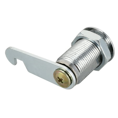 1-1/8" Cylinder Zinc Alloy Chrome Finish Hook Cam Lock w Key, Keyed ...