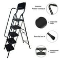 5 Step Ladder with Handrails 330 lb Capacity Step Stool Folding ...