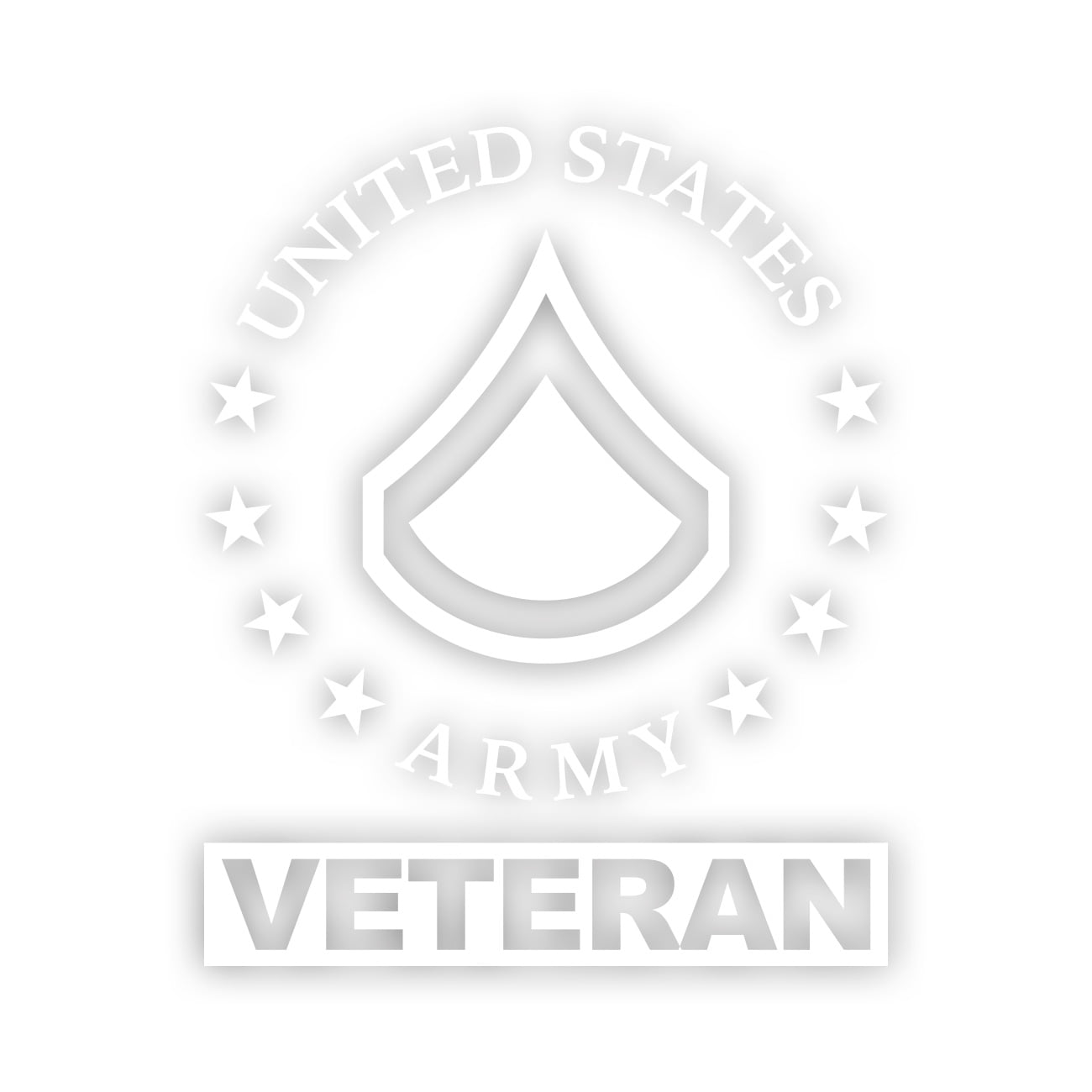 E-3 Private First Class Veteran US Army Rank Sticker Decal Die Cut ...