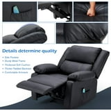 AECOJOY Leather Recliner Chair with Massage Heated Function, Home ...