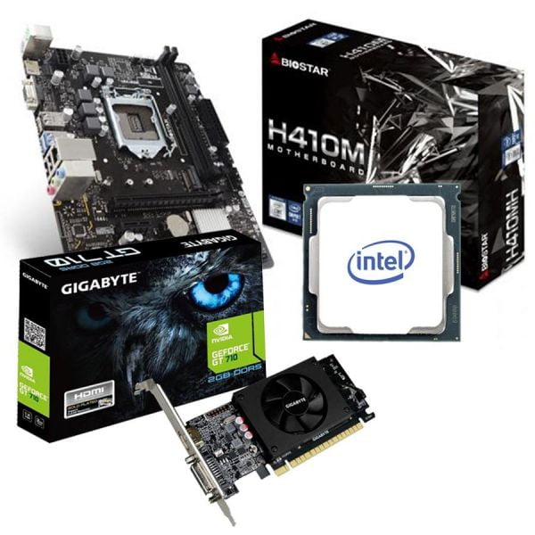 KIT DE PROCESADOR INTEL CORE I5 10400F + TARJETA MADRE H410 + GPU GT710 ...