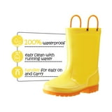 BOCCA Kids Waterproof PVC Yellow Rain Boots with Chunky Handles for ...