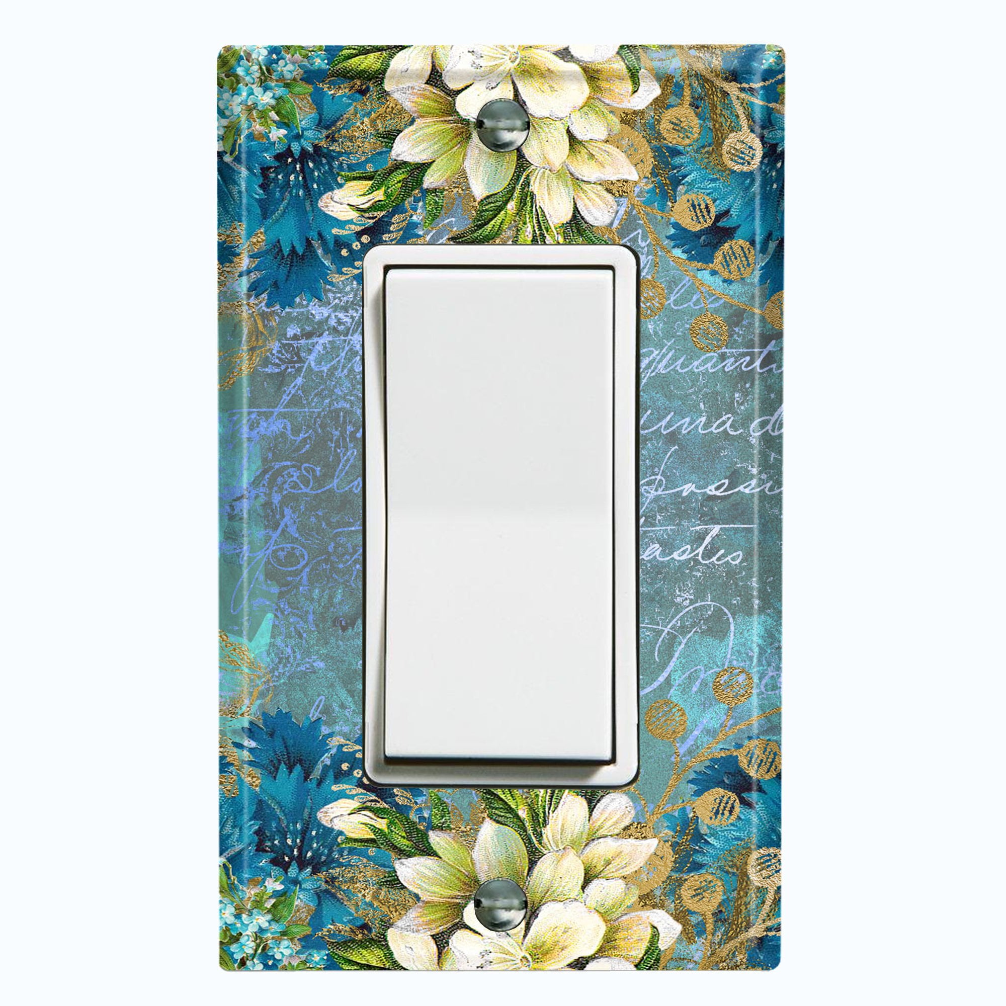 Metal Light Switch Plate Cover Elegant Floral Nature Scripture Damask ...