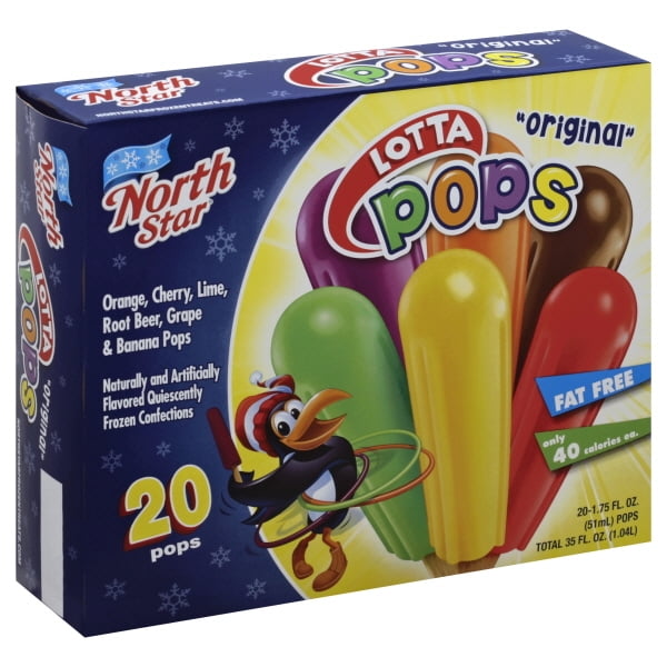 North Star Original Lotta Pops Ice Pops, 1.75 fl oz, 20 ct - Walmart ...