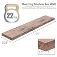 Sorbus 55in Extra-Long Floating Shelves, Wall-Mounted Storage with ...