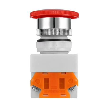 NC N/C Emergency Stop Switch Push Button Mushroom Push Button 4Screw ...