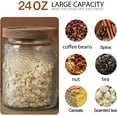 24 OZ Airtight Glass Storage Jar with Bamboo Lid - Vintage Food ...