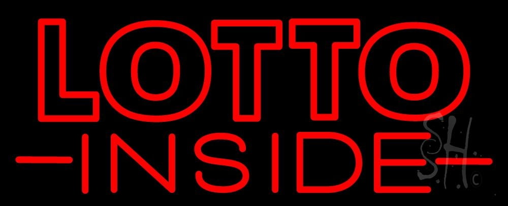 Red Lotto Inside LED Neon Sign 13 x 32 - inches, Black Square Cut ...