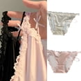 Aellinatey Womens Sweet Floral Lace Trim Cut Out Underwear Soft Mesh ...