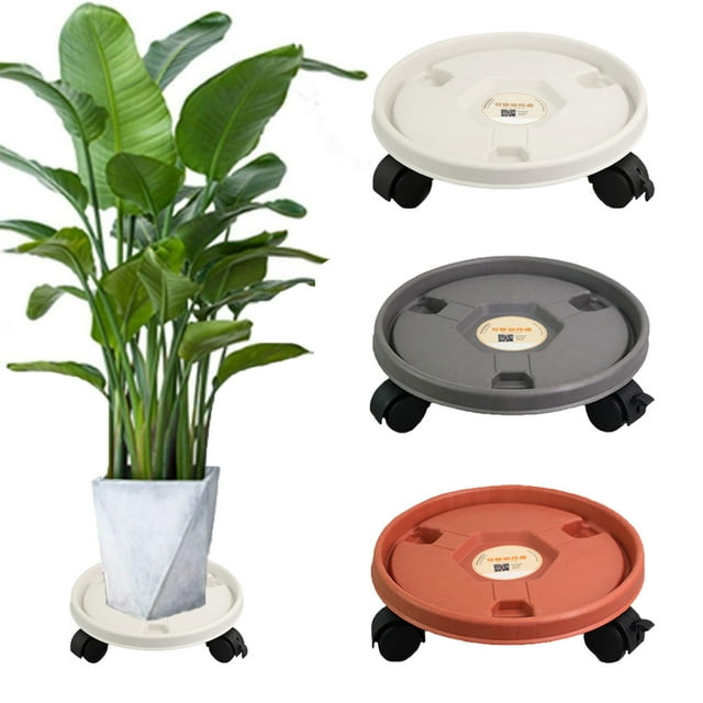 Moving Plant Pot Saucer, Plant Pallet Caddy Plant Stand Round Flower ...
